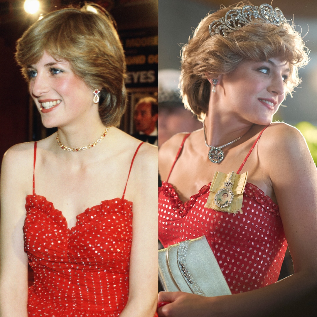 Princess Diana's Looks in The Crown vs. Real Life Princess Diana's Looks in The Crown vs. Real Life